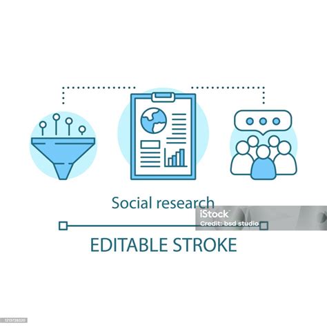 Social Research Concept Icon Social Poll Survey Idea Thin Line