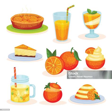 갓 구운 파이 주스 무스 케이크 신선한 과일 오렌지 디저트 푸딩 벡터 일러스트 흰색 배경에 고립 0명에 대한 스톡 벡터 아트 및 기타 이미지 Istock