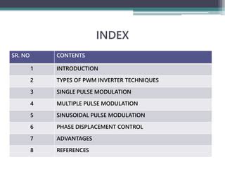 Different Methods Of Pwm For Inverter Control PPTX