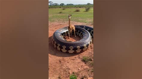A Thrilling Contest Between A Python And A Giraffe Youtube