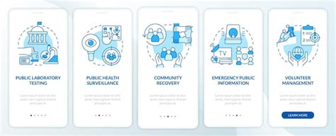 Premium Vector Public Health Preparedness Blue Onboarding Mobile App