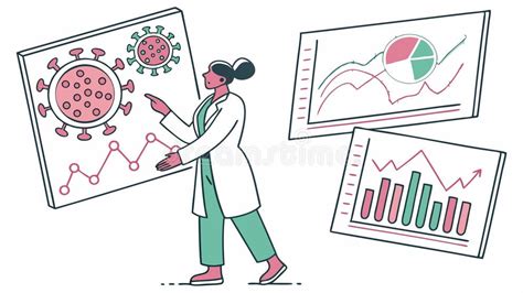 Scientist Explaining Charts Data Analysis Research Results Presentation Science Data Vector