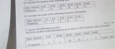 8) Calculate the median of the following canta \begin{tabular} { | l | l
