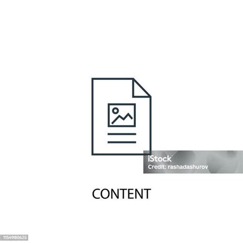 콘텐츠 개념 선 아이콘입니다 간단한 요소 그림입니다 콘텐츠 개념 개요 기호 디자인입니다 웹 및 모바일 Ui Ux에 사용할 수