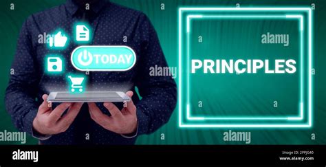 Conceptual Caption Principles Internet Concept Fundamental Truth That Serves As The Base For A