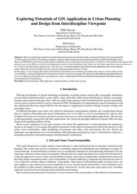 PDF Exploring Potentials Of GIS Application In Urban Planning And Design From Interdiscipline