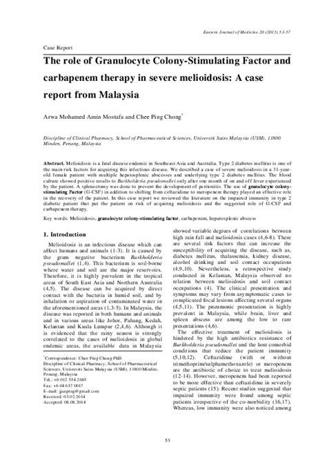 Pdf The Role Of Granulocyte Colony Stimulating Factor G Csf In The Post Transplant Period