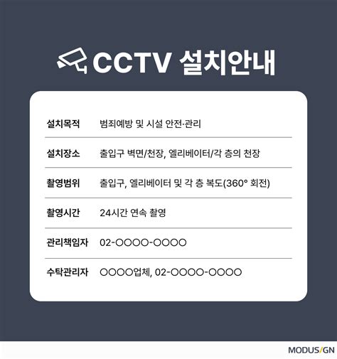 준수 필수 Cctv 설치 운영 가이드라인 무료 Cctv 동의서 양식 모두싸인 공식 블로그 Modusign
