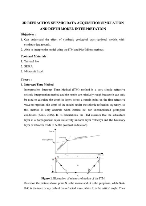 Solution 2d Refraction Seismic Data Acquisition Simulation And Depth