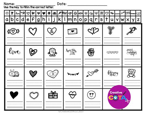 Valentines Day Cryptogram Packet Your Therapy Source