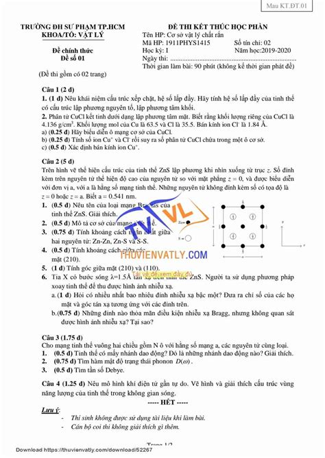 rar Cơ sở Vật Lý Chất Rắn ĐHKHTN TPHCM Thư Viện Vật Lý