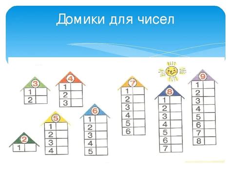 Шаблон пустые числовые домики состав числа до 10 50 фото