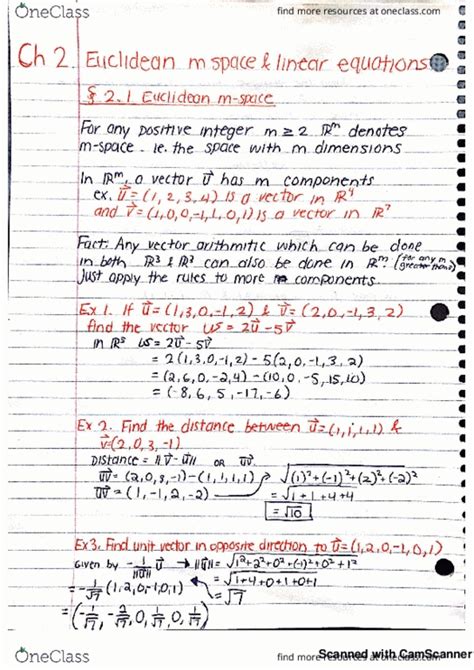 mathematics 1229a b lecture 1 2 1 euclidean m space and linear