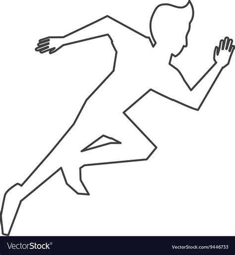 Person Running Outline Royalty Free Vector Image
