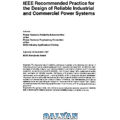 خرید و قیمت دانلود کتاب Ieee Std 493 Gold Book Recommended Design Of Reliable Power Systems ترب