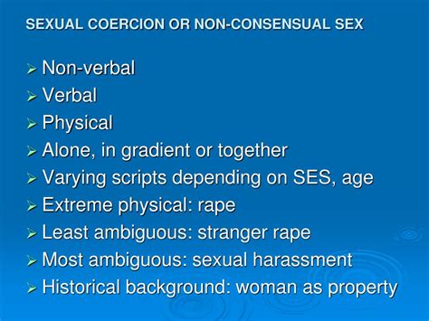 PPT SEXUAL COERCION OR NON CONSENSUAL SEX PowerPoint Presentation Free Download ID