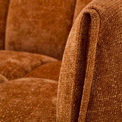 Claudia Rust Orange Fabric Loveseat