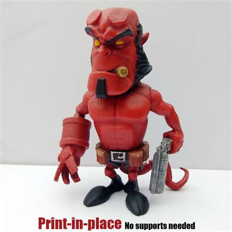 Stl File Mini Hellboy In Pure Animated Style Print In Place 🐂・3d Print