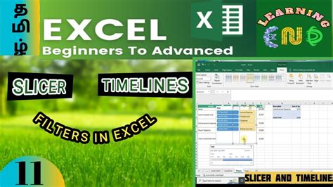 Slicer Timeline Filters In Excel Learning End Excel In Tamil