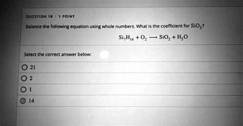 Solved Urgent Balance The Following Equation Using Whole Numbers