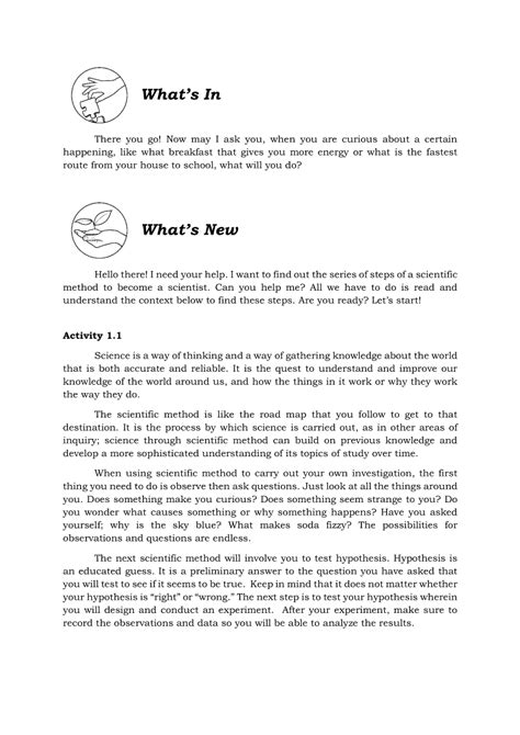 science 7 module 1 scientific ways of acquiring knowledge and solving