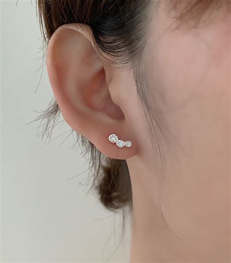 圓形排列鋯石耳環 Le Ciaoo