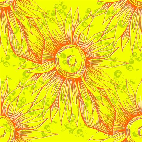 Sunflower Seamless Patterns Premium Vector