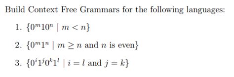 solved build context free grammars for the following