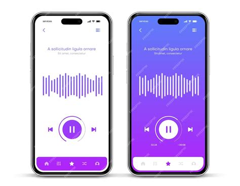 Premium Vector Mobile Application Interface Music Player Sound App Ui Gui Template Responsive