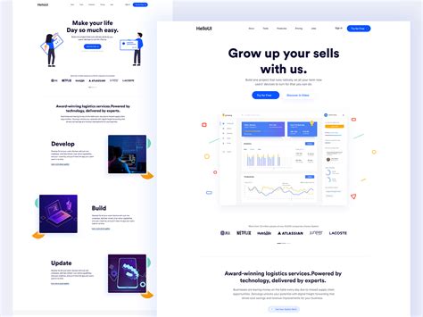 2 in 1 sass landing ui kit by md rony howladar ⭐ on dribbble