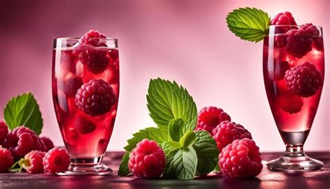 Raspberry Mint Infused Water Recipe Premium Ai Generated Image