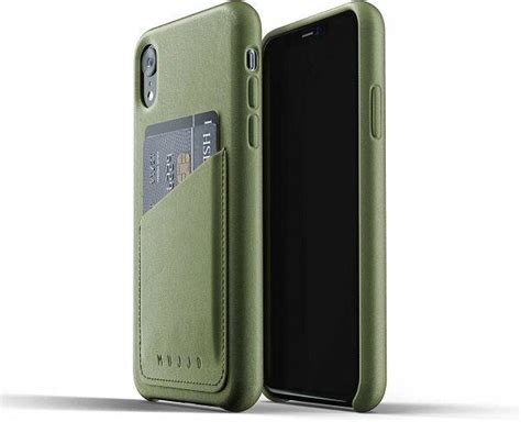 Кожаный чехол MUJJO Full Leather Wallet для Apple iPhone XR - Olive ...