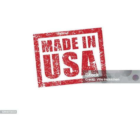 미국 에서 만든 그런지 스타일 고무 스탬프 배지 아이콘 미국 로고 기호 기호에서 생산 벡터 일러스트 이미지입니다 흰색 배경에 격리 미국 에서 만든 그런지 스타일 고무 스탬프