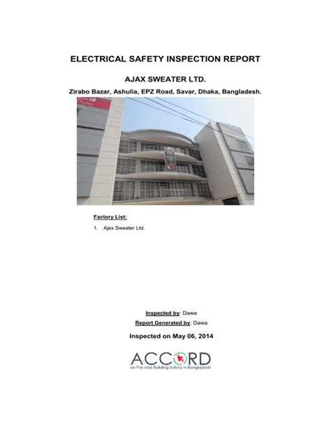 Electrical Safety Inspection Report