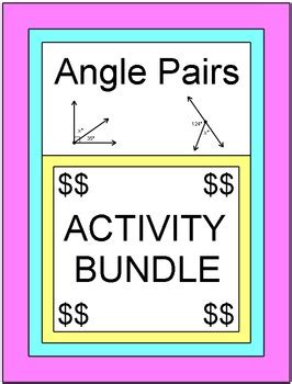ANGLES ANGLE PAIRS ACTIVITY BUNDLE FOLDABLE SETS BOOM DIGITAL TASK CARDS