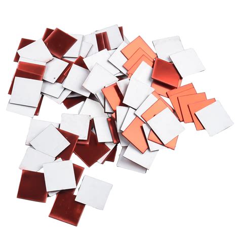 100pcs Mirrors Mosaic Tiles For Craft Bulk Red Mirror Tiles Self