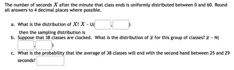 Solved The Number Of Seconds X After The Minute That Class