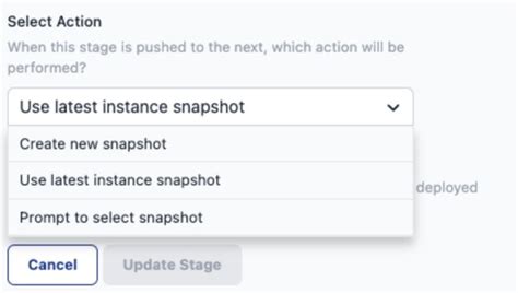 devops pipeline with action selection flowfuse