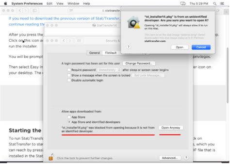 Unknown Developer Message Installing Stattransfer On Macos 1015