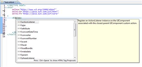 How To See Docs For Jsf Facelets Elements In Eclipse Stack Overflow