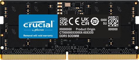 Crucial 16gb Ddr5 4800 Mhz So Dimm Laptop Memory Module 4800 Mhz Clock Speed Cl40 Cas Latency
