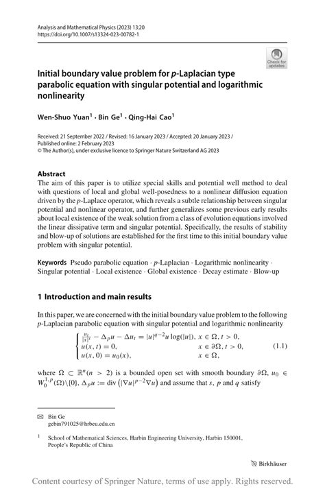 Initial Boundary Value Problem For P Laplacian Type Parabolic Equation