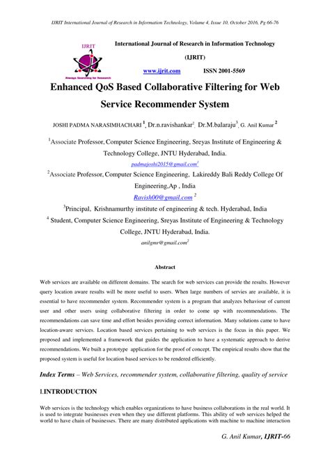 pdf enhanced qos based collaborative filtering for web service