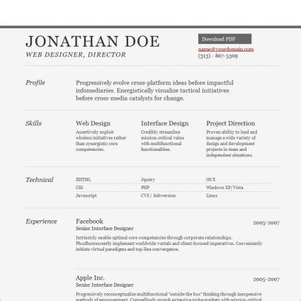 Sample Resume Template Free Website Templates In Css Html Js Format For Free Download 8 11KB