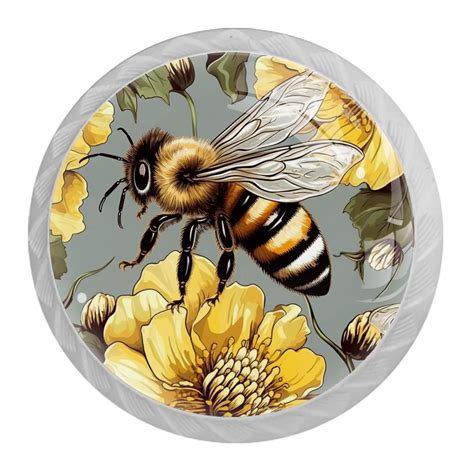 Bee Starry Sky Sunflower Custom Drawer Knobs Cabinet Knobs Abs Glass Drawer Pulls With Screws