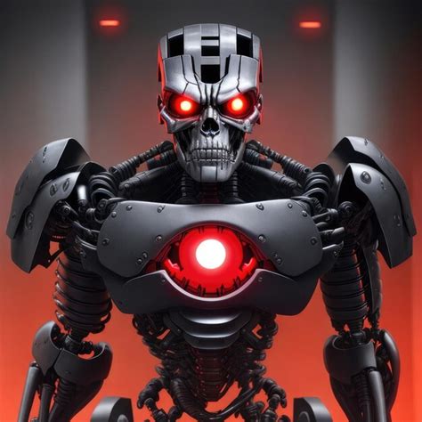 Premium Ai Image A Menacing Terminator Endoskeleton Stares