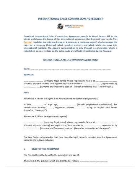 Sample Sales Commission Agreement Template Best Templates Resources