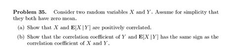 Solved Consider Two Random Variables X And Y Assume For Chegg Com