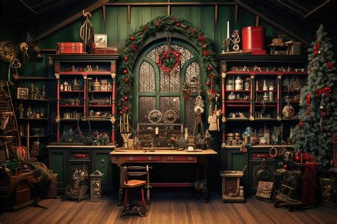 Christmas Backdrop Ideas Santas Workshop Tree Backdrop Brp10 621