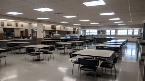 Table High School Cafeteria Has Empty Tables And Backgrounds  Free